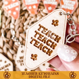 Teacher Keychain Svg, Teacher Svg, Teacher Gift Svg, Retro Keychain Svg ...