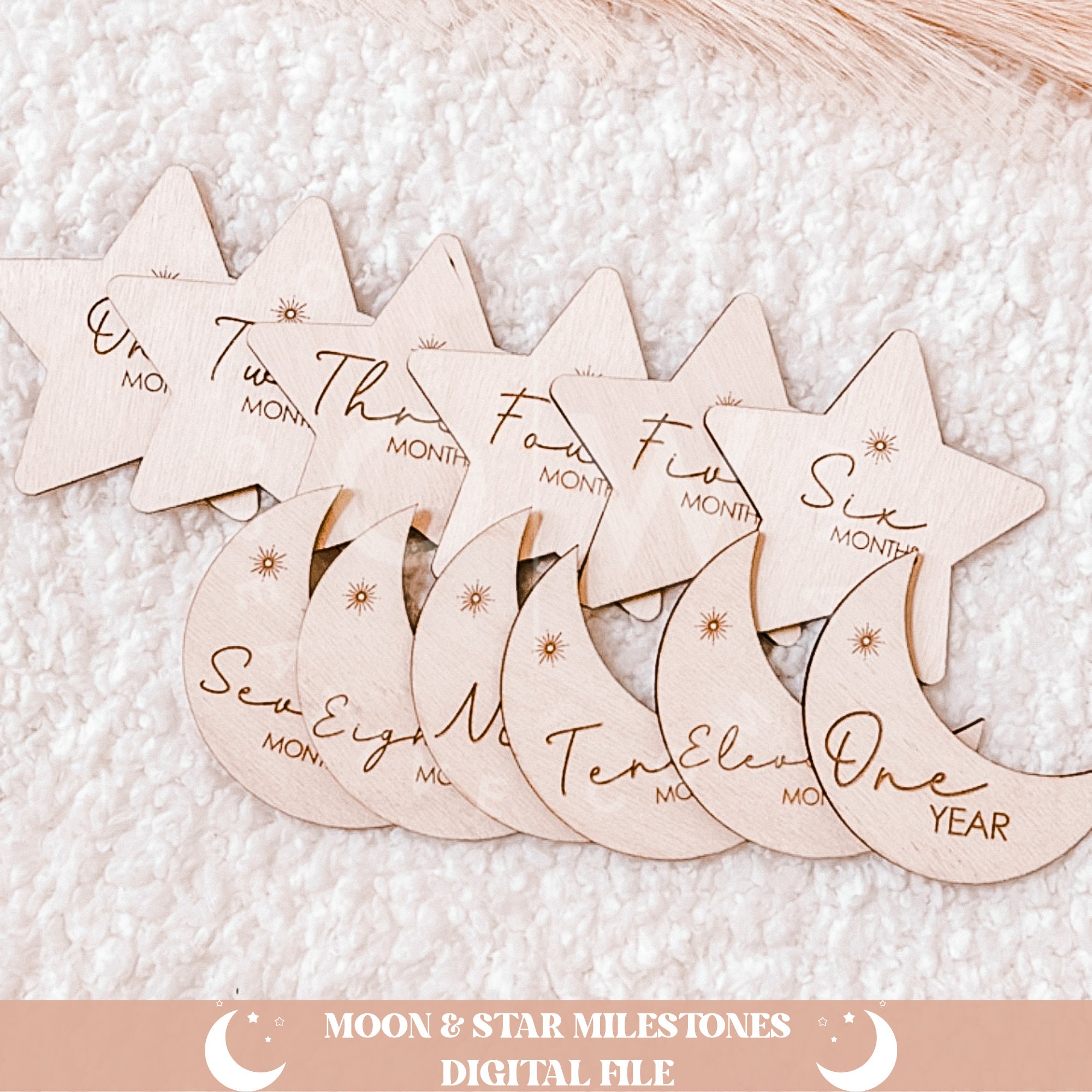 Baby Milestones Svg, Star and Moon Milestones Svg, Star Svg, Moon Svg ...