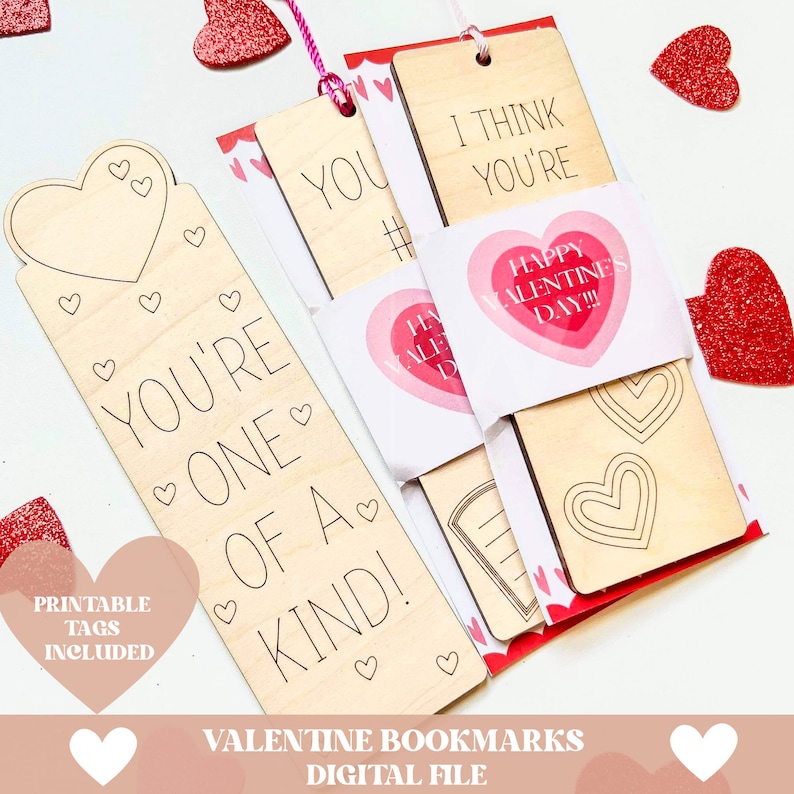 Valentine Bookmark Svg Valentine Svg Bookmark Svg Laser Cut - Etsy