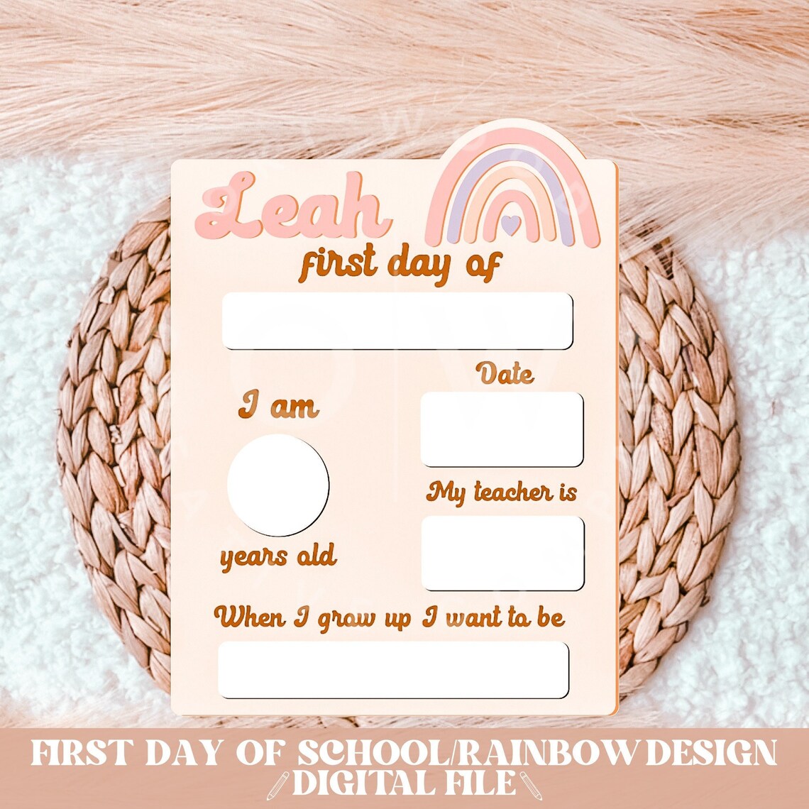 First Day of School Rainbow Sign Svg Back to School First - Etsy