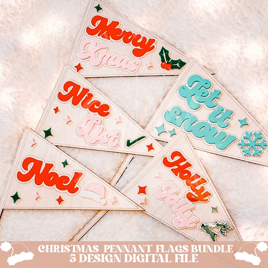 Christmas Pennant Flag Svg, Christmas Decor Svg, Christmas Decoration ...