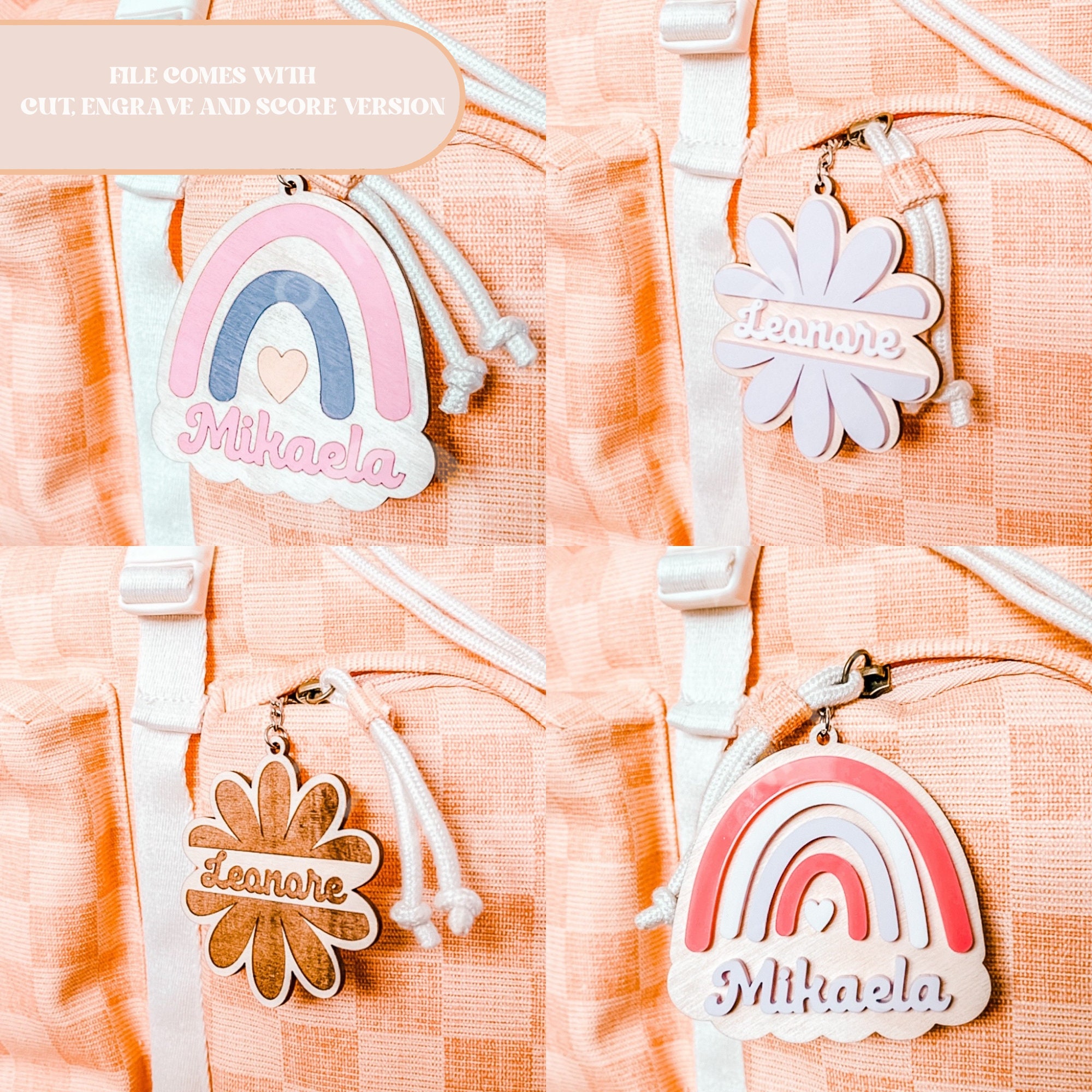 Rainbow Keychain Svg Flower Keychain Svg Keychain Bundle - Etsy