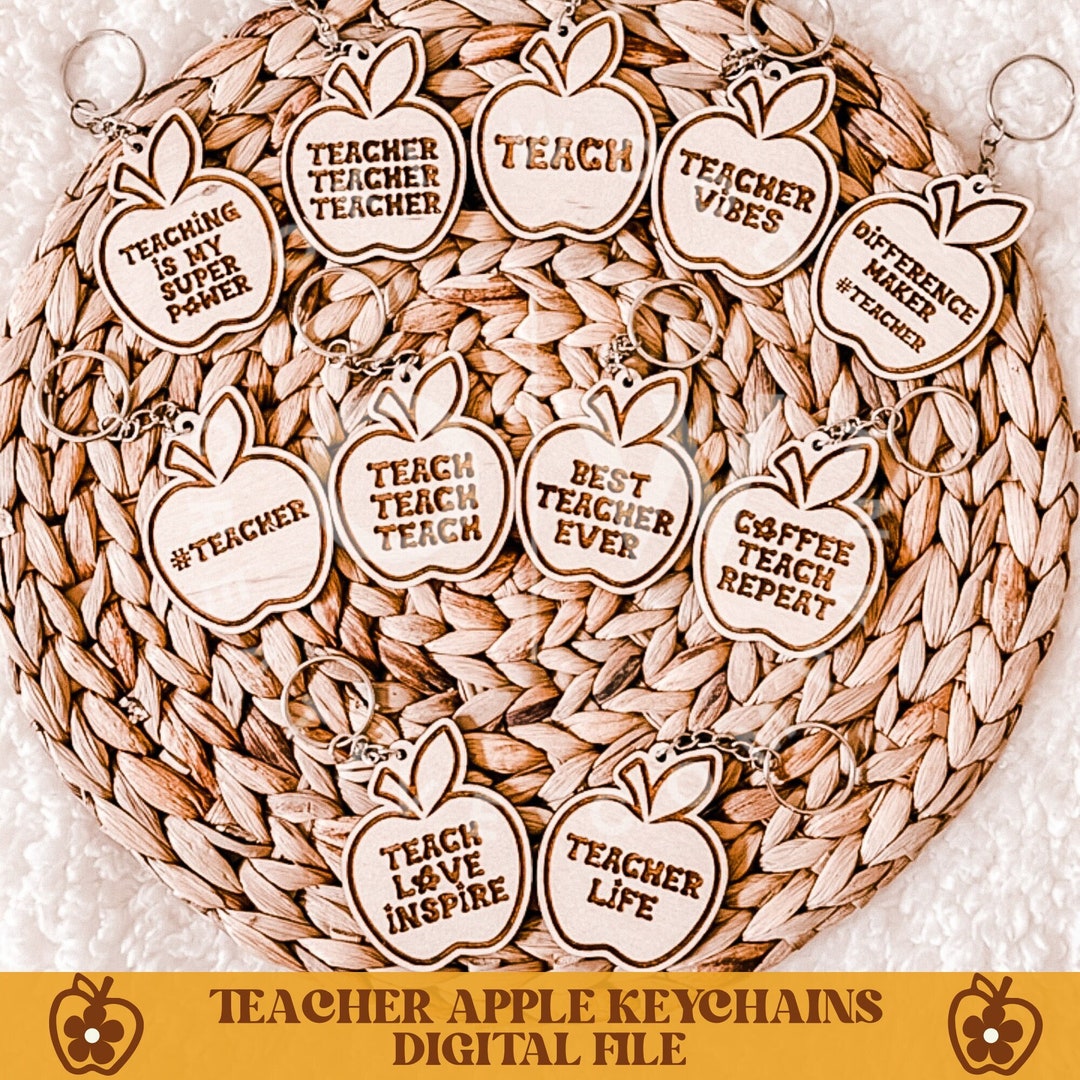 Teacher Apple Keychain Svg, Teacher Apple Svg, Teacher Svg, Teacher ...