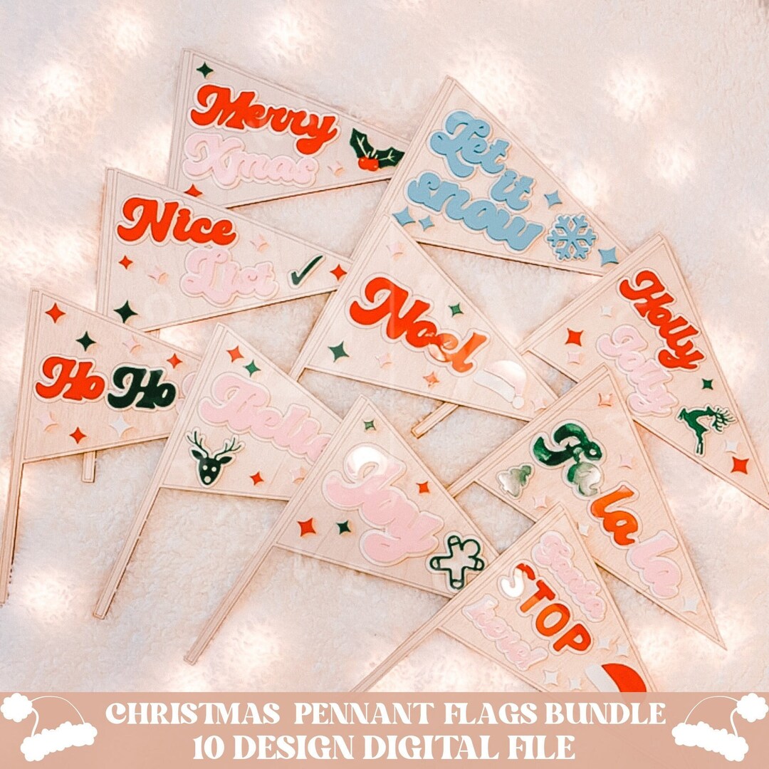 Christmas Pennant Flag Svg, Christmas Decor Svg, Christmas Decoration ...