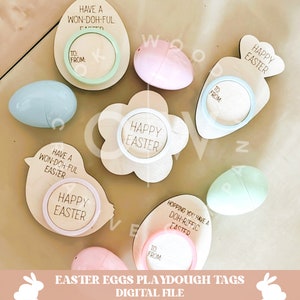 Easter Eggs Playdough Tags Svg, Easter Tags Svg, Easter Gifts Svg ...