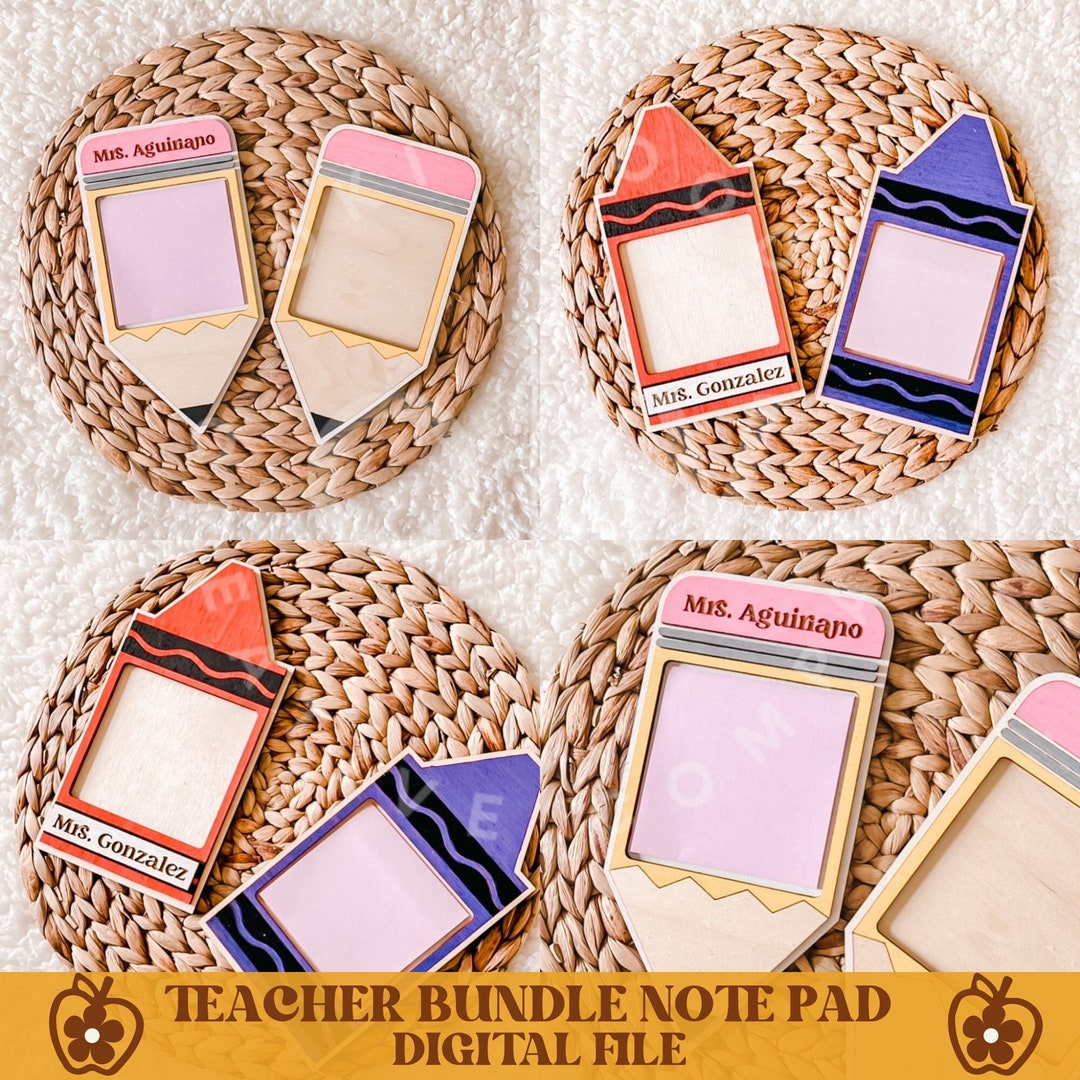Teacher Note Pad Bundle Svg, Teacher Note Pad Svg, Teacher Gift Svg ...