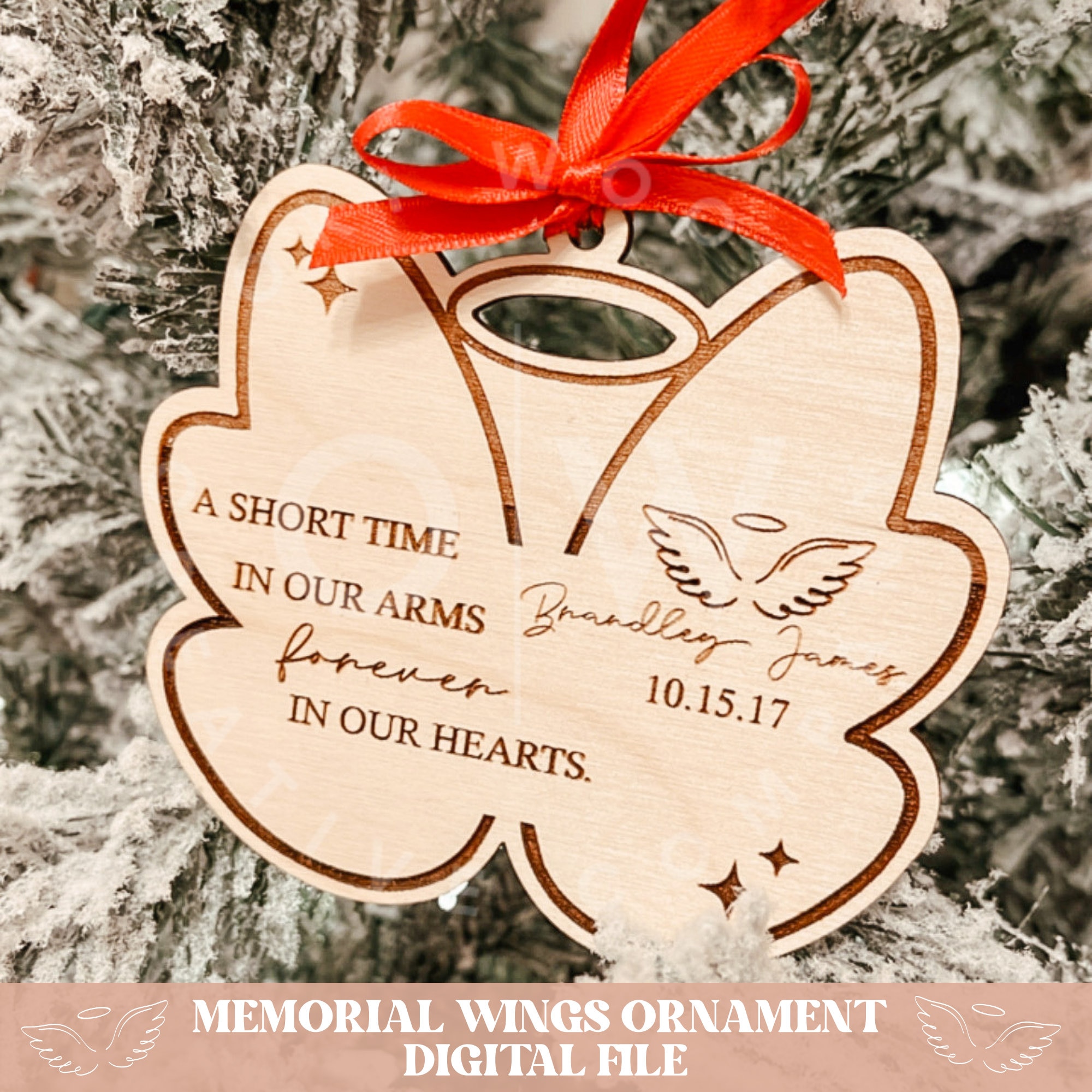 Memorial Ornament Svg Wings Ornament Svg Angel Ornament Svg - Etsy ...