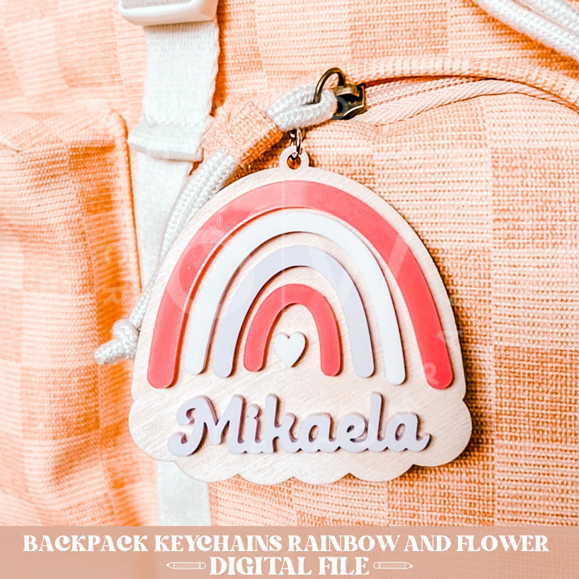 Rainbow Keychain Svg Flower Keychain Svg Keychain Bundle - Etsy