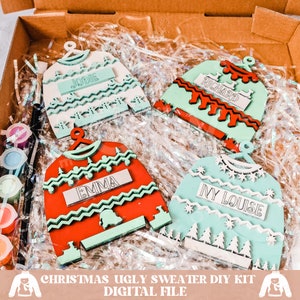 Ugly Sweater Ornament Svg, Ornament Diy Kit Svg, Ugly Sweater Diy Kit ...