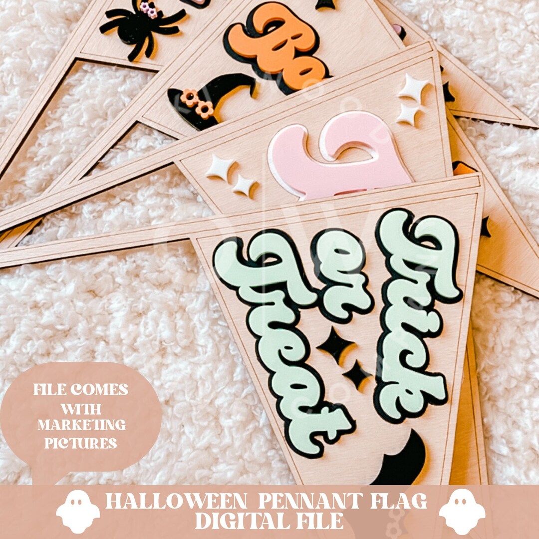 Halloween Pennant Flag Svg, Halloween Decor Svg, Halloween Decoration ...