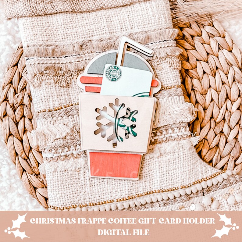Coffee Frappe Gift Card Holder Svg Christmas Gift Card Svg - Etsy