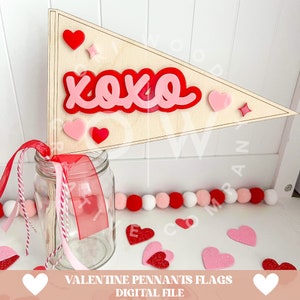 Valentine Pennant Flag Svg, Heart Pennant Flag Svg, Valentine Flag Svg ...