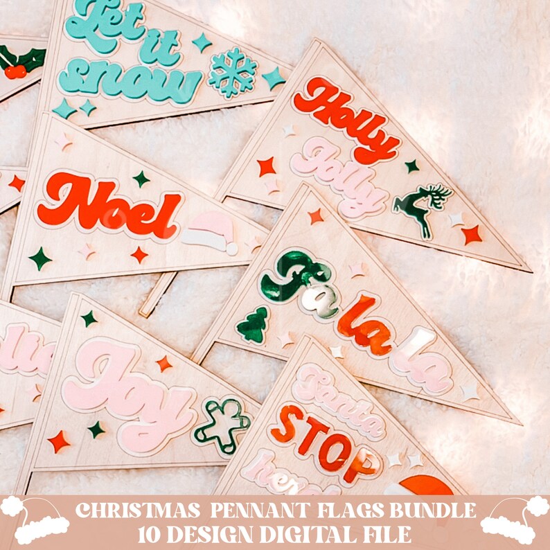 Christmas Pennant Flag Svg Christmas Decor Svg Christmas - Etsy