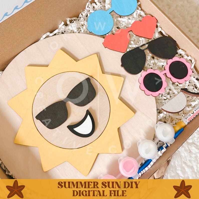 Sun Diy Svg, Summer Sun Svg, Kids Diy Svg, Glowforge Svg, Diy Svg ...