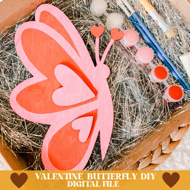 Valentine Butterfly Diy, Valentine Diy Svg, Valentine Svg, Butterfly ...