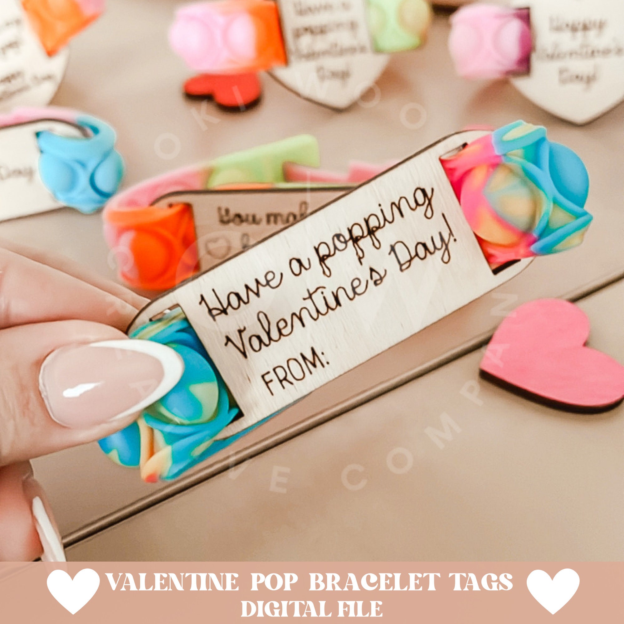 Valentine Pop Bracelet Tags Svg Valentine Tags Svg Valentine - Etsy