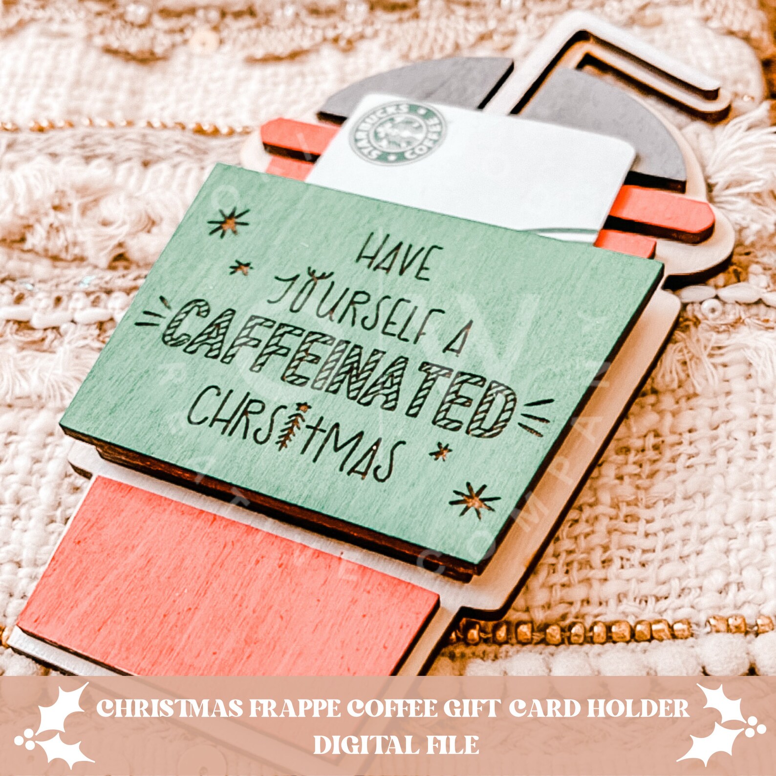 Coffee Frappe Gift Card Holder Svg Christmas Gift Card Svg - Etsy