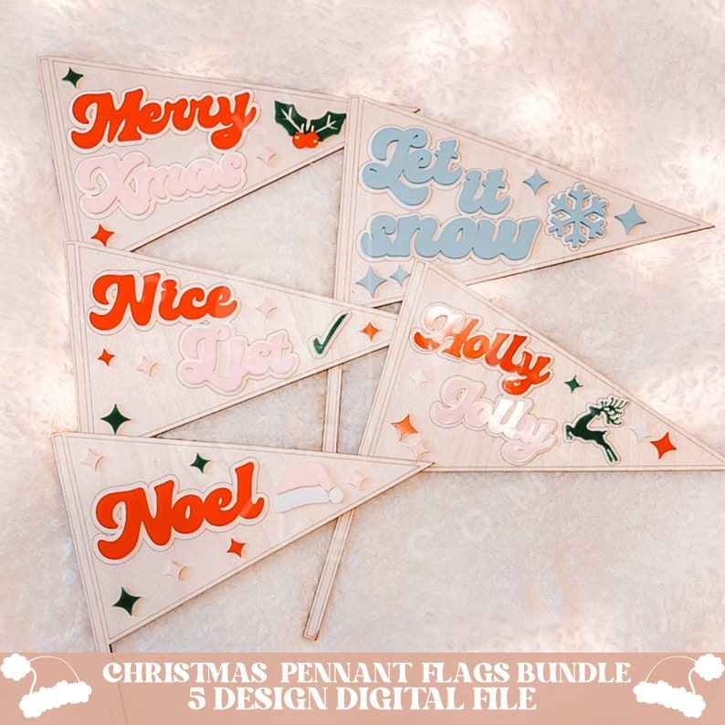 Christmas Pennant Flag Svg Christmas Decor Svg Christmas - Etsy