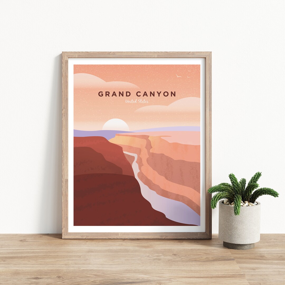 Grand Canyon Print, Modern Minimal Poster, National Park Art, Gift for ...