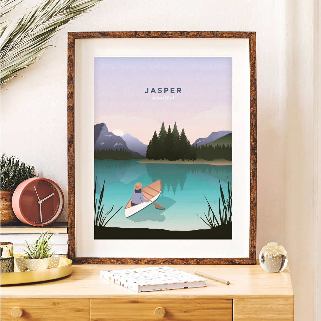 Jasper Print, Modern and Minimal Travel Poster, National Park Art, Gift ...