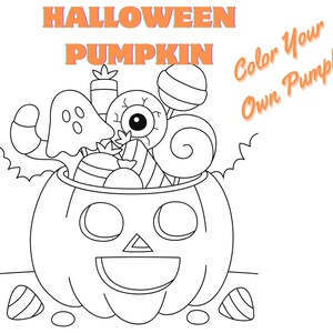 Printable Decorate Your Pumpkin, Halloween Coloring Sheet for Kids ...