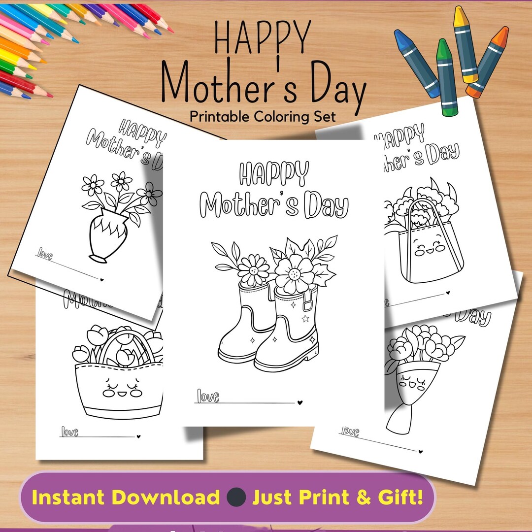 Mother’s Day Coloring Pages | Printable Flower Craft for Kids | Last ...