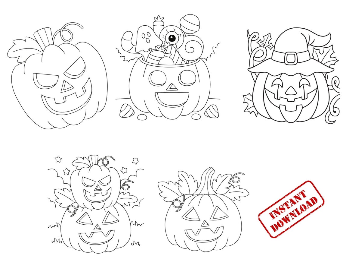 Printable Decorate Your Pumpkin, Halloween Coloring Sheet for Kids ...
