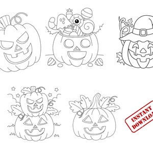 Printable Decorate Your Pumpkin, Halloween Coloring Sheet for Kids ...