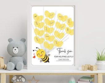 Teacher Appreciation Gift From Class Fingerprint Teacher Gift End of ...