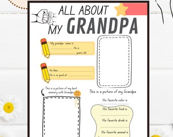 All About My Dad | Father's Day Gift | Kids Printable | Interview | Fun ...