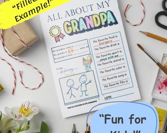 All About My Uncle Printable: Kids Interview Gift (PDF & JPEG) - Etsy
