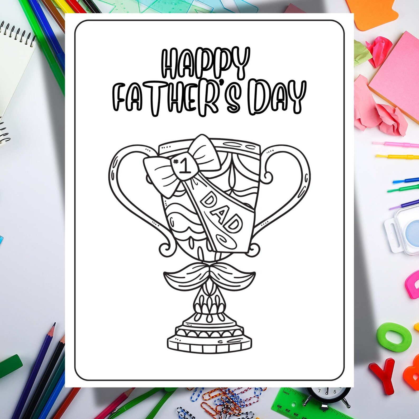 Father's Day Gift Activity Father's Day Coloring, Coloring Gift for Dad ...
