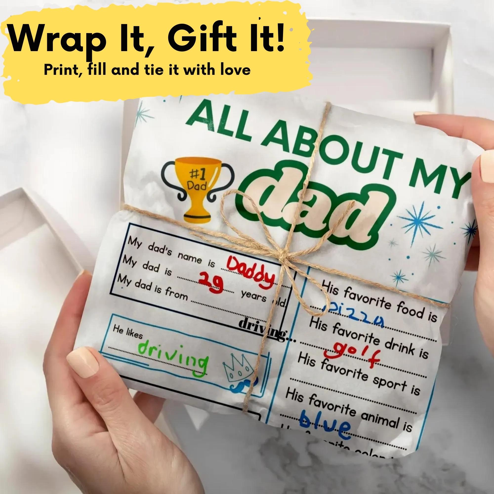 All About My Dad Printable | Father's Day Activity for Kids | Editable ...