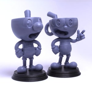 Cuphead & Mugman Resin 3D Printed Model With Stand Unpainted - Etsy ...