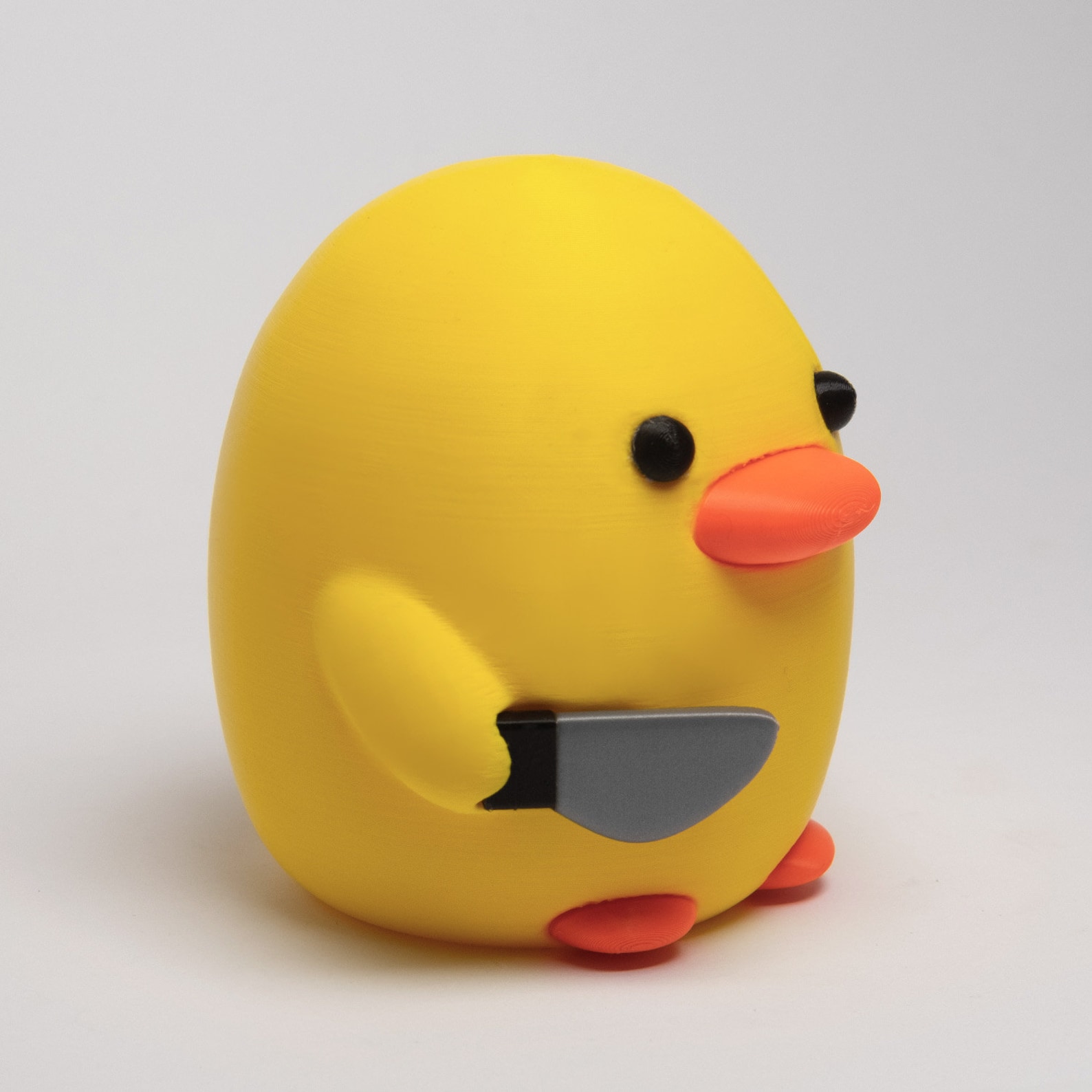 3D Printed Duck With Knife Figure, Viral Meme Toy, Desk Decor (10.5x10 ...