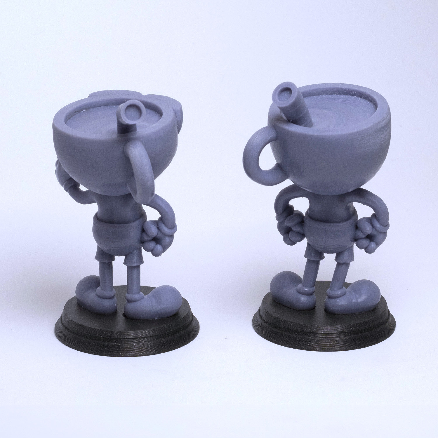 Cuphead & Mugman Resin 3D Printed Model With Stand Unpainted - Etsy