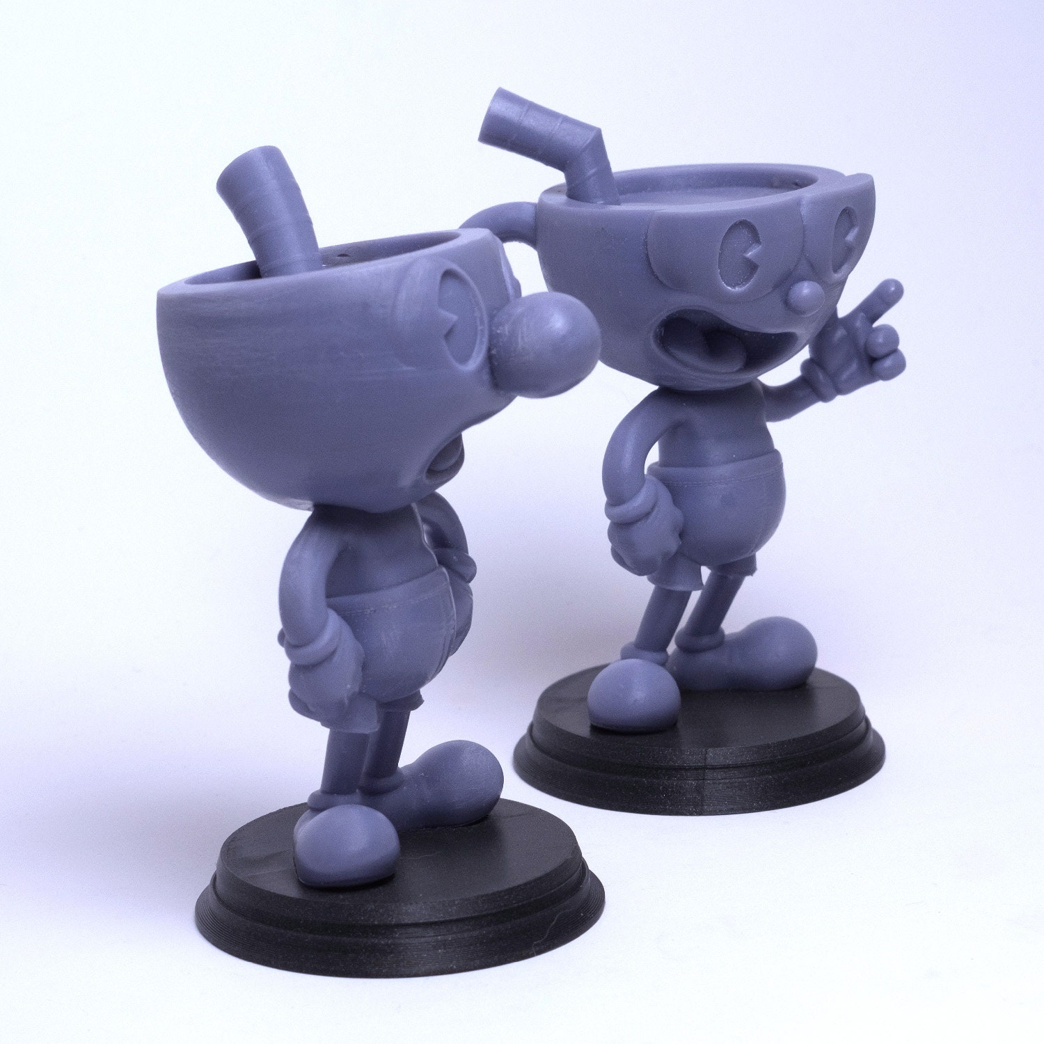 Cuphead & Mugman Resin 3D Printed Model With Stand Unpainted - Etsy