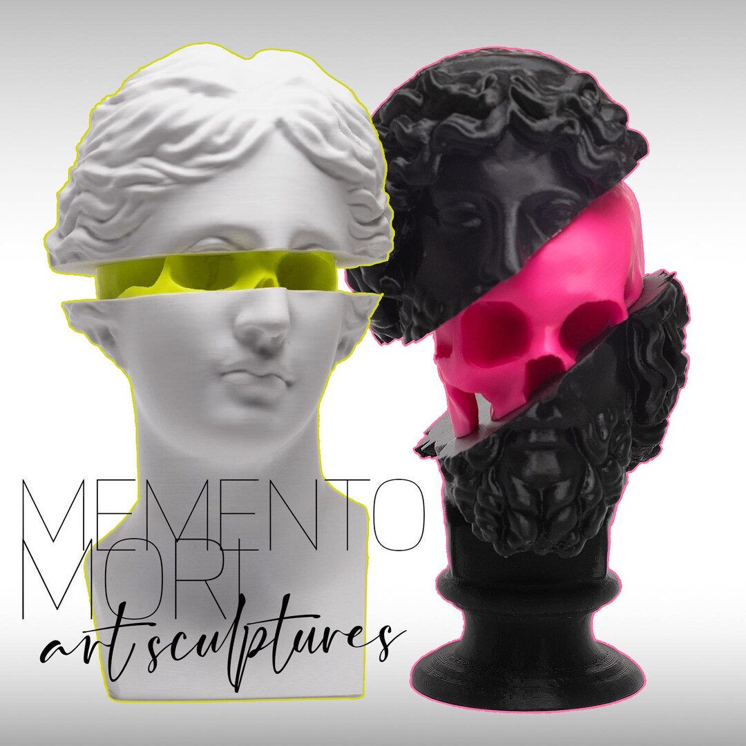 Greek Mythology Statues With Skulls // Memento Mori - Etsy