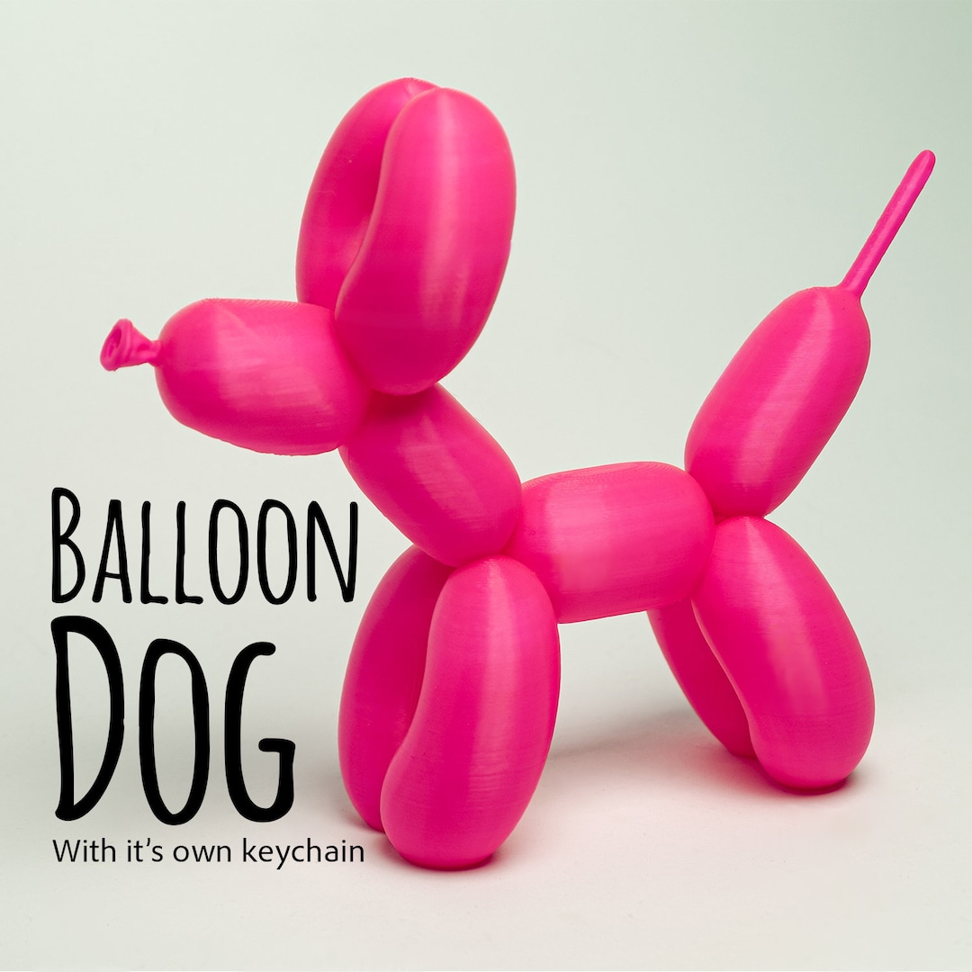 Inflatable Looking Pink Balloon Dog With a Keychain - Etsy