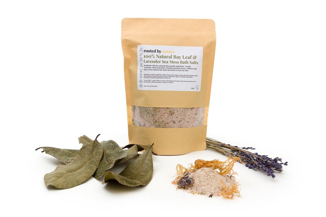 Sea Moss Bath Salts With Bay Leaf & Lavender | 100% Natural | Organic ...