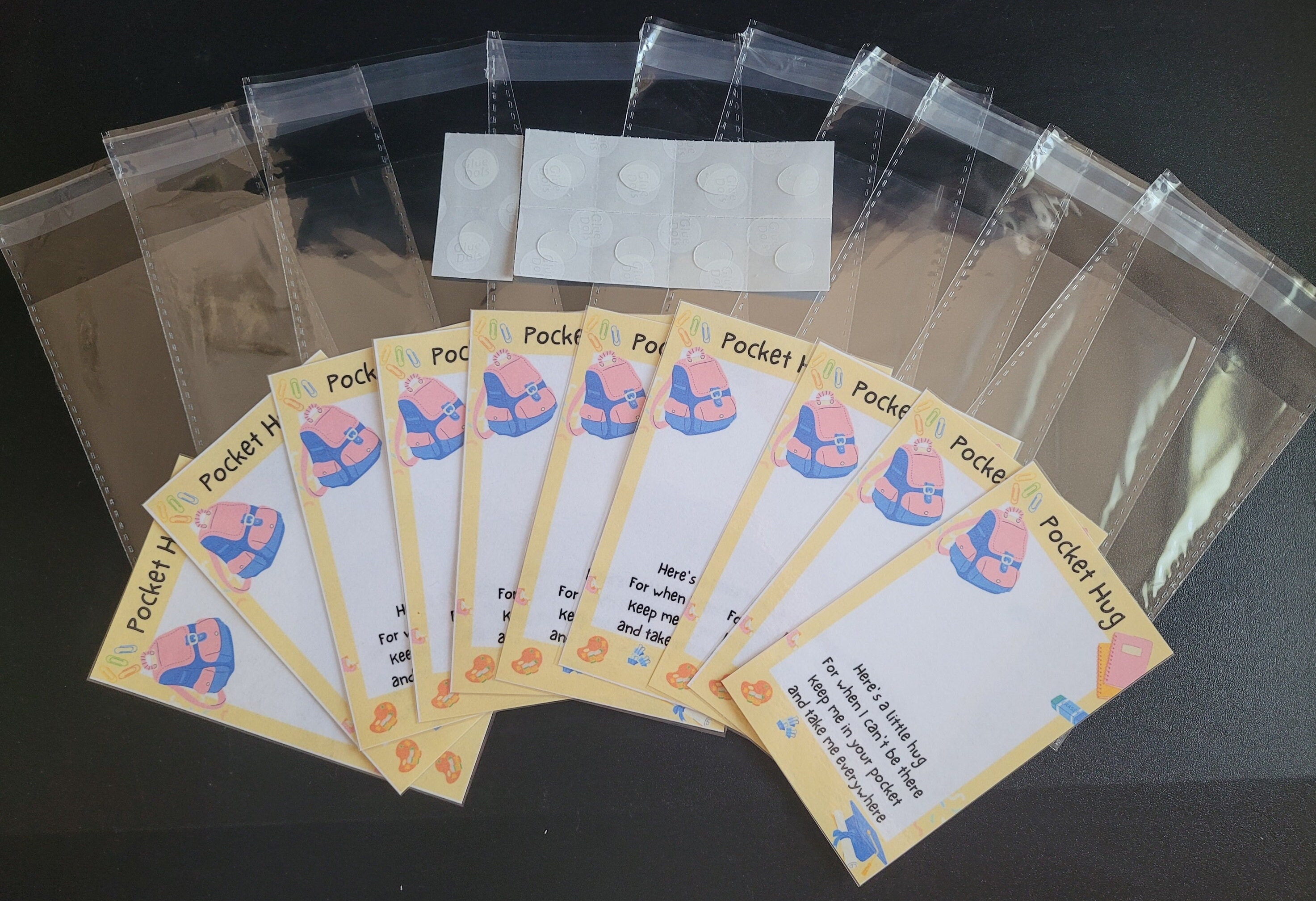 Laminated Pocket Hug Backing Cards Kit School Themed: - Etsy