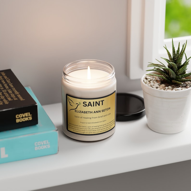 Patron Saint Prayer Scented Soy Candle Saint of Healing From Grief and ...