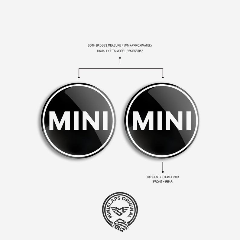 MINI Bonnet & Boot Emblem Kit | Exterior Badges – R55 R56 R57 White ...