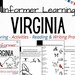 States and Capitals Series, Virginia Workbook, Printable and Digital ...