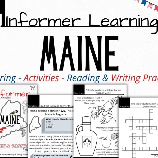 States and Capitals Series, Rhode Island Workbook, Printable and ...