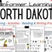 States and Capitals Series, North Dakota Workbook, Printable and ...