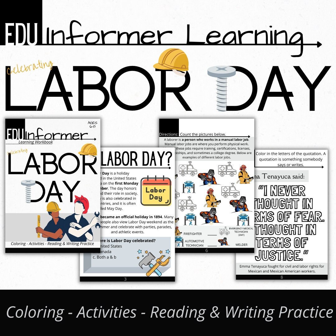 Celebrating Labor Day, Printable and Digital Workbook, Homeschool and ...