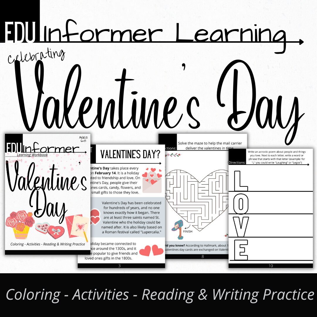 Celebrating Valentine's Day, Printable and Digital Workbook, Homeschool ...