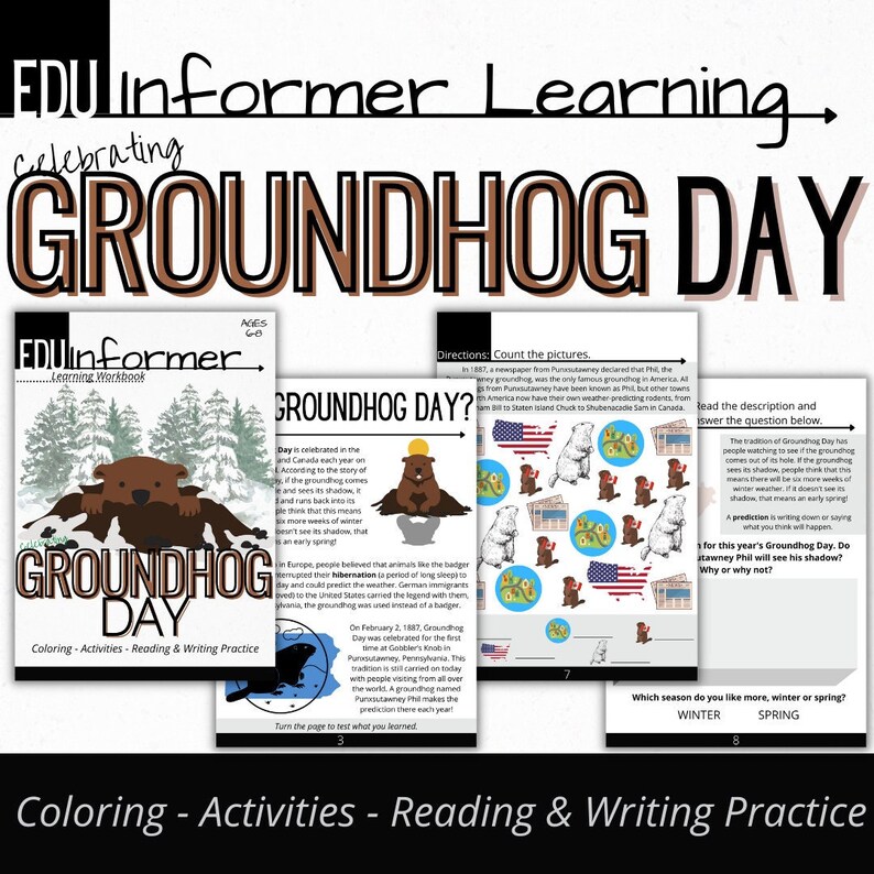 Celebrating Groundhog Day, Printable and Digital, Home and School - Etsy