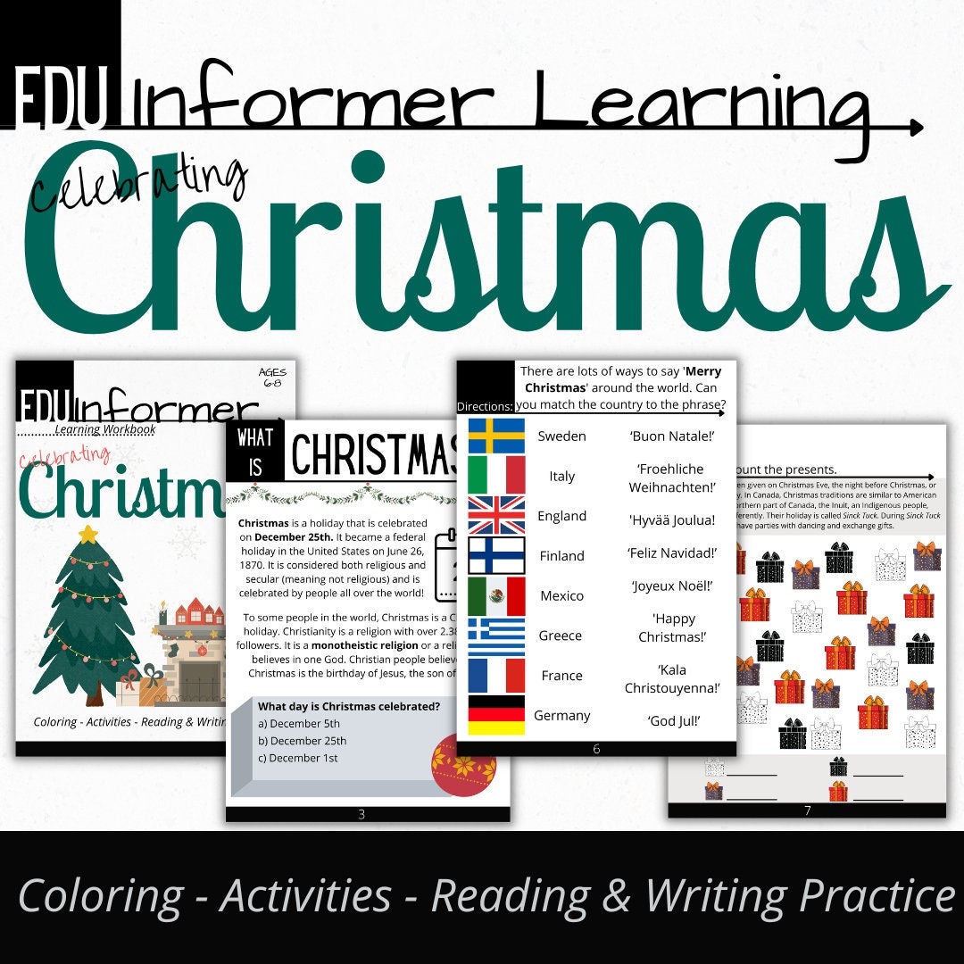 Celebrating Christmas, Printable and Digital Workbook, Homeschool and ...